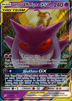 Gengar & Mimigma GX Teams sind Trumpf Boosterserien Einzelkarten Pokemon MAWO CARDS
