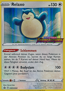 Relaxo Farbenschock Boosterserien Einzelkarten Pokemon MAWO CARDS